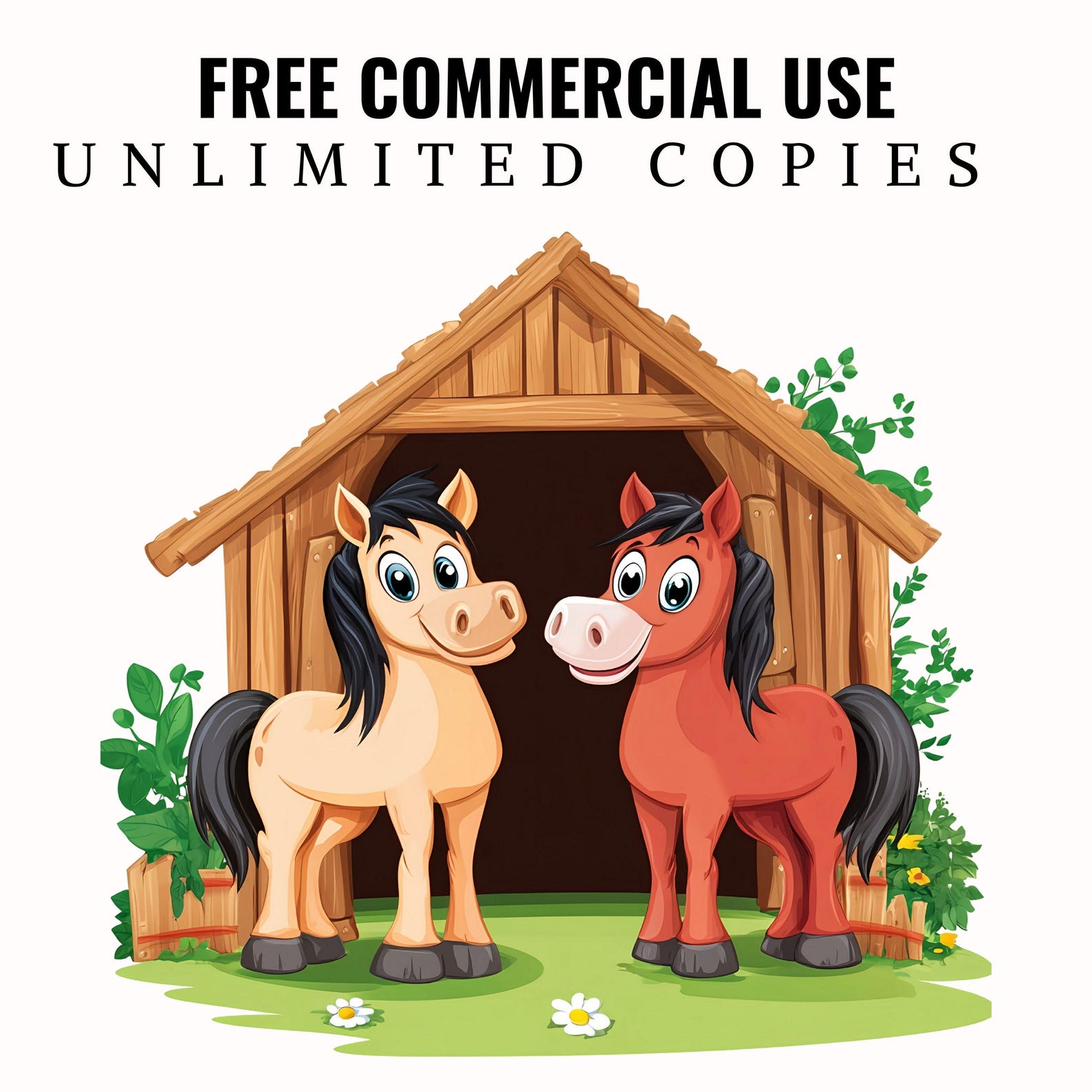 Funny Horse Stable Clip Art, Farm Animal PNG (digital Download) - Etsy