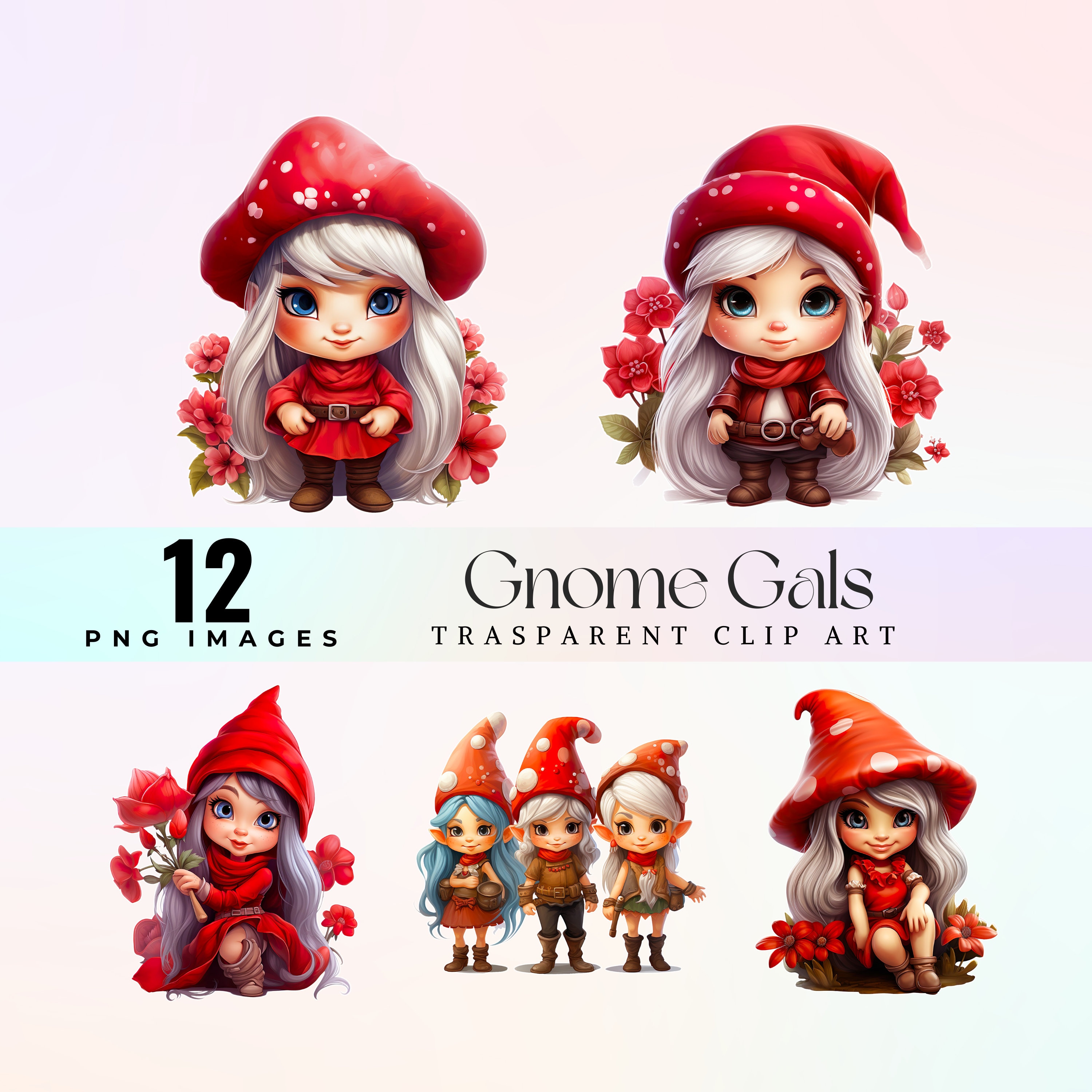 Gnome Gals Clip Art, Gnome Girls Images, High-resolution Gnome ...