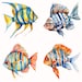 Cute Aquarium Fish Clip Art, Watercolor Colorful Tank Fish Illustration ...