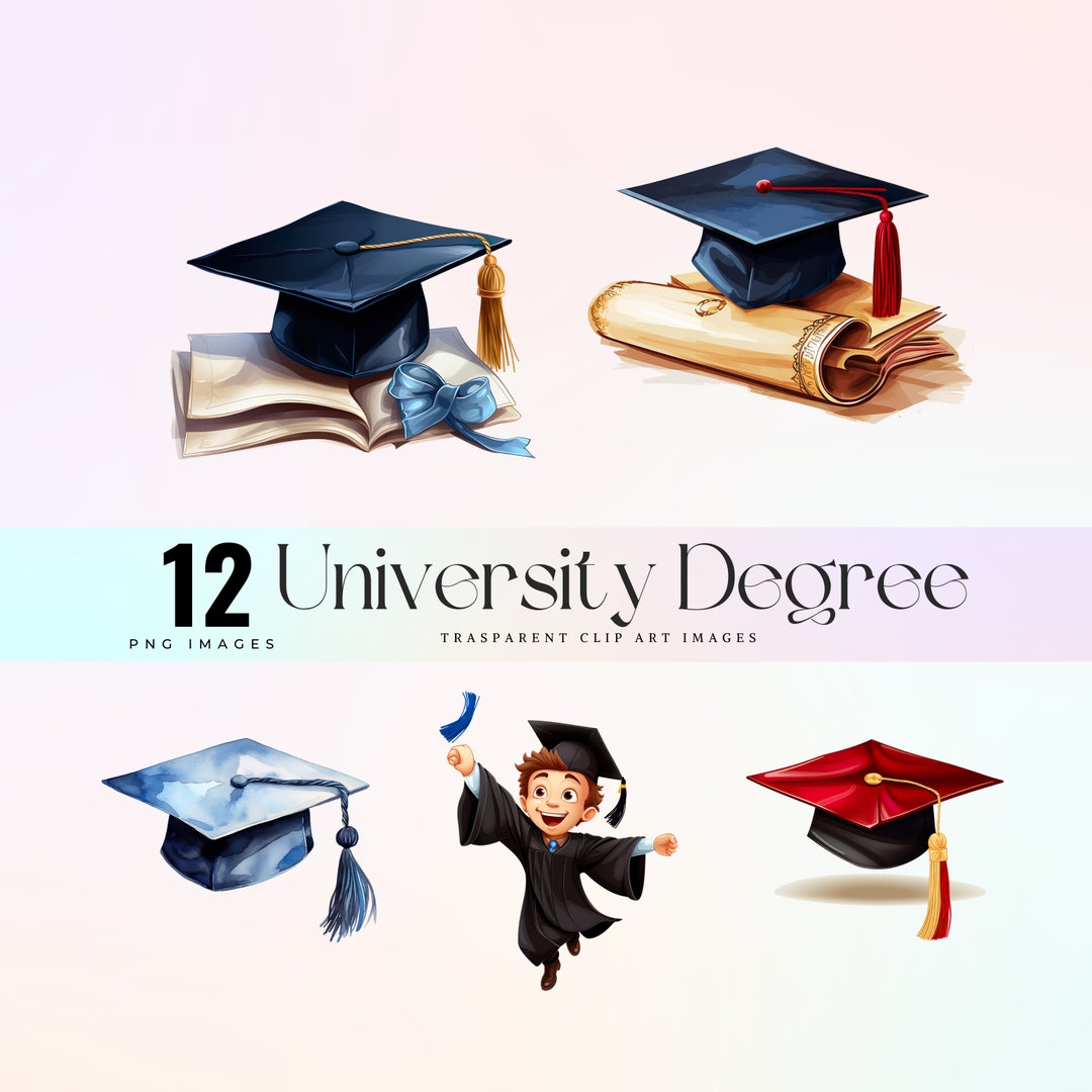 University Degree Clip Art , Watercolor Educational Milestone ...