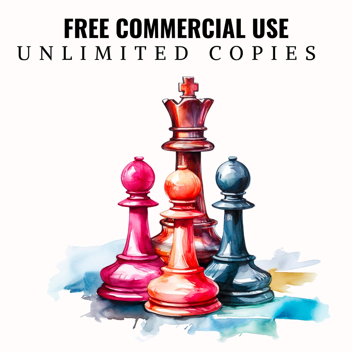 Chess Game Clip Art , Watercolor Chess Game Illustration PNG ...