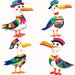 Colorful Seagull Clip Art: Whimsical Sea Birds PNG (digital Download ...