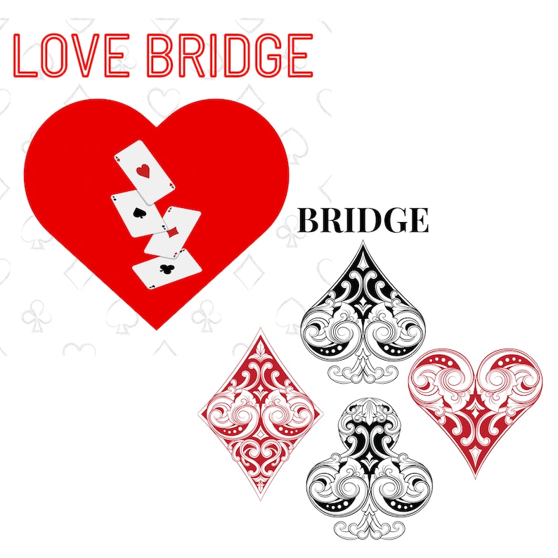 Bridge Card Game Clip Art Full Color Design Playing Card Bridge Game ...
