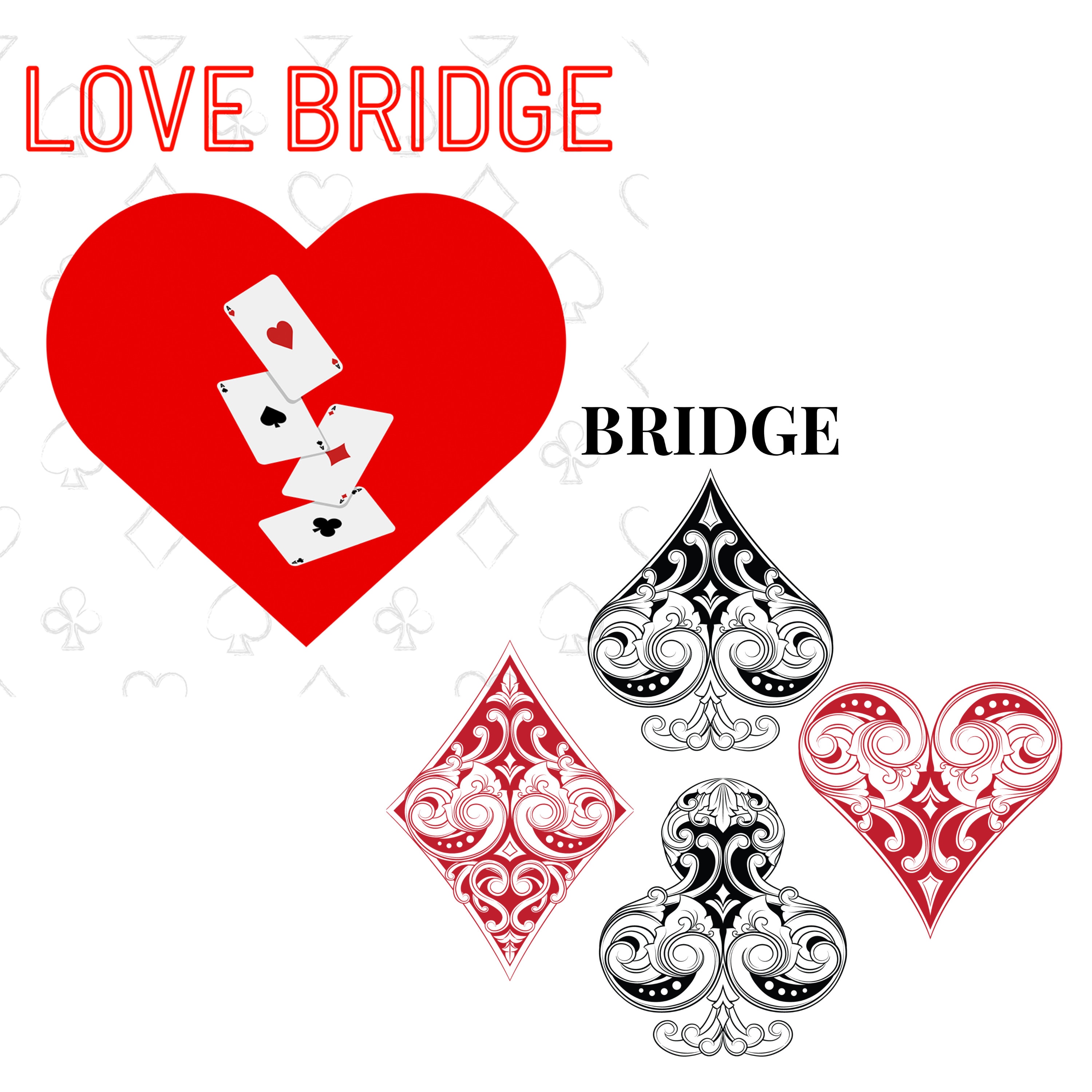 Bridge Card Game Clip Art Full Color Design Playing Card Bridge Game ...