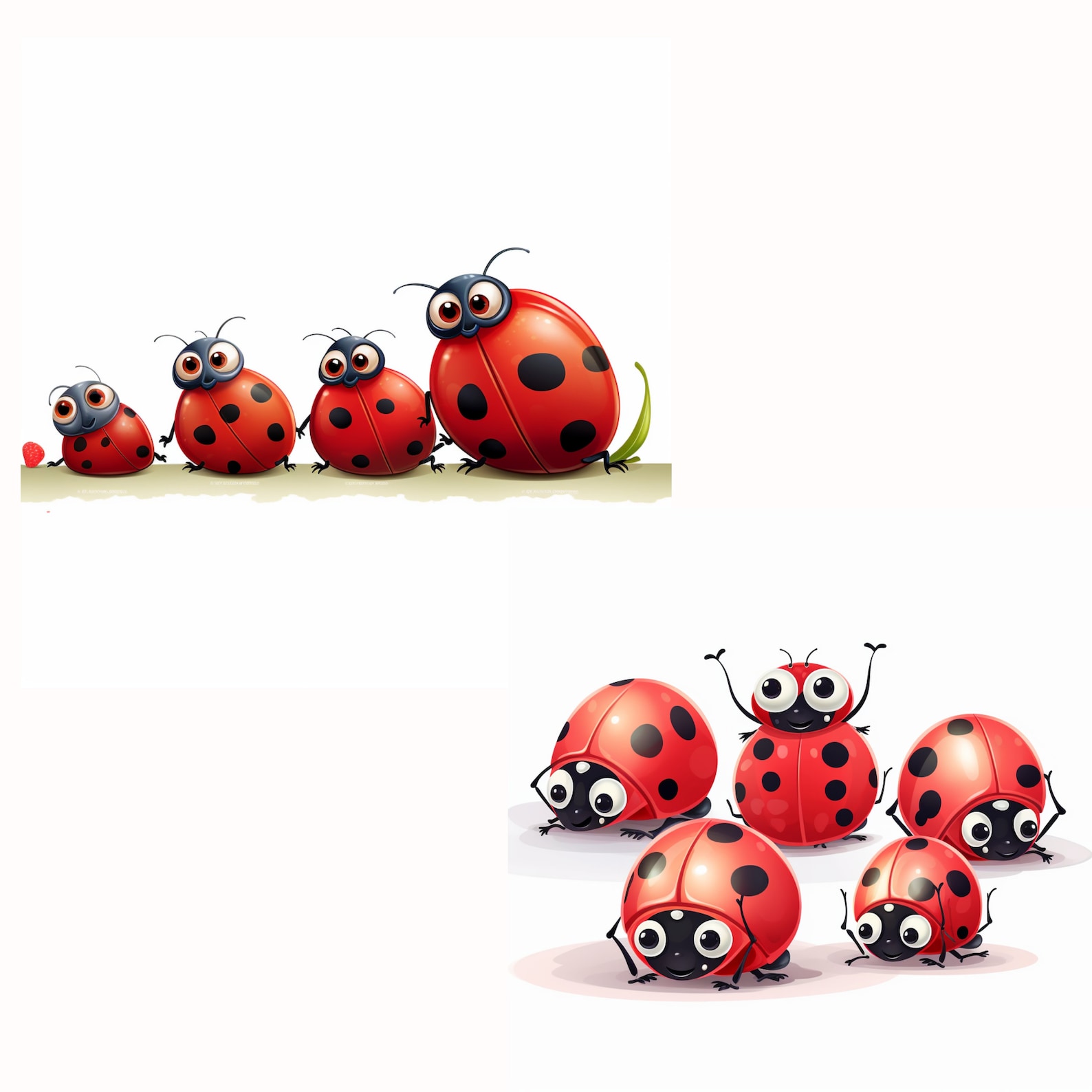 Cute Lucky Ladybug Clip Art, Watercolor Red Bug Illustration PNG, Funny ...