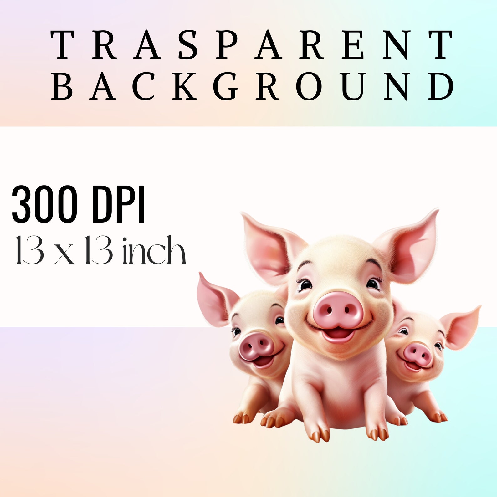 Funny Pig Clip Art, Watercolor Humor Baby Pigs Illustration PNG, Happy ...