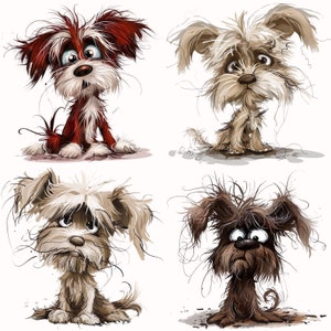 Cute Bewildered Dog Clip Art, Watercolor Funny Puzzled Pup Illustration ...