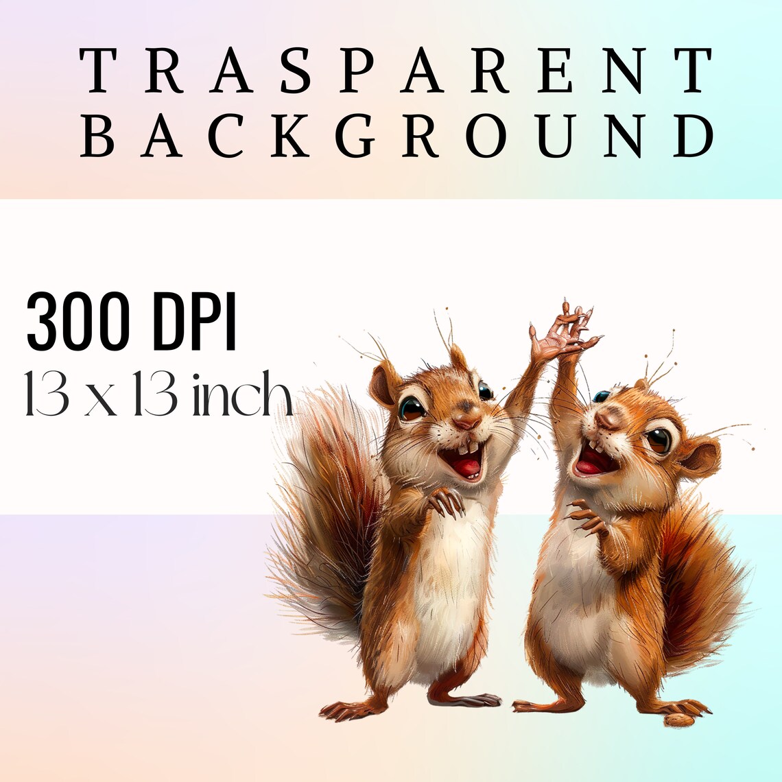 Funny Squirrels Clip Art, Watercolor Happy Cartoon Woodland Cuties ...