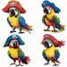 Watercolor Pirate Parrot Clip Art: Colorful Corsair Macaw (PNG Digital ...