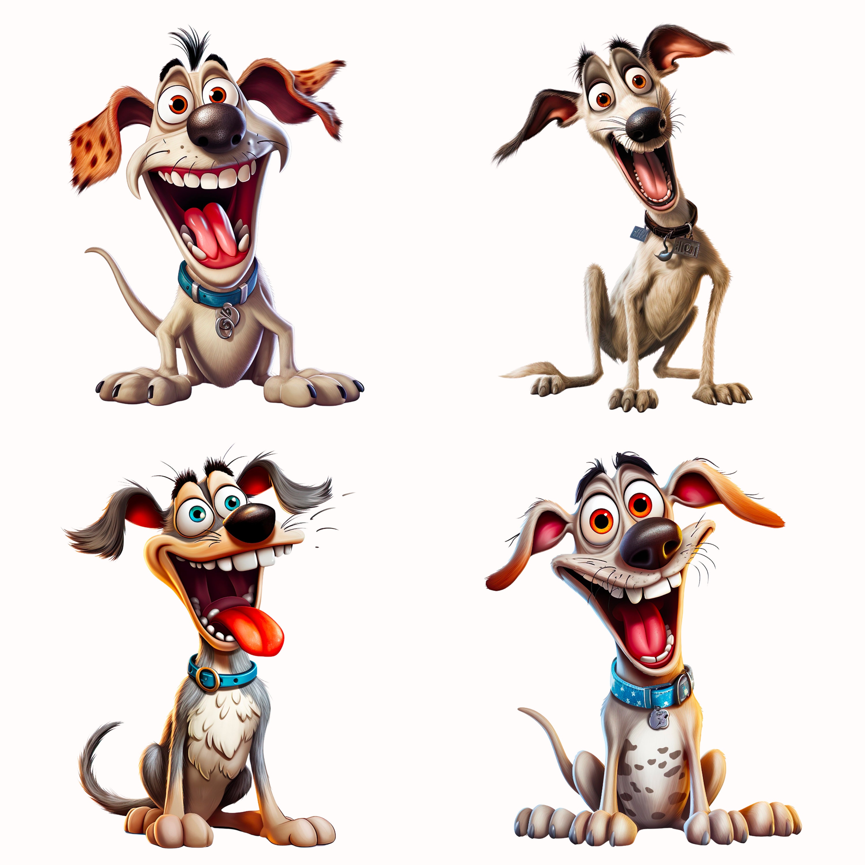 Crazy Dog Clip Art, Eccentric Pet Cartoon Illustration PNG, Silly Doggy ...