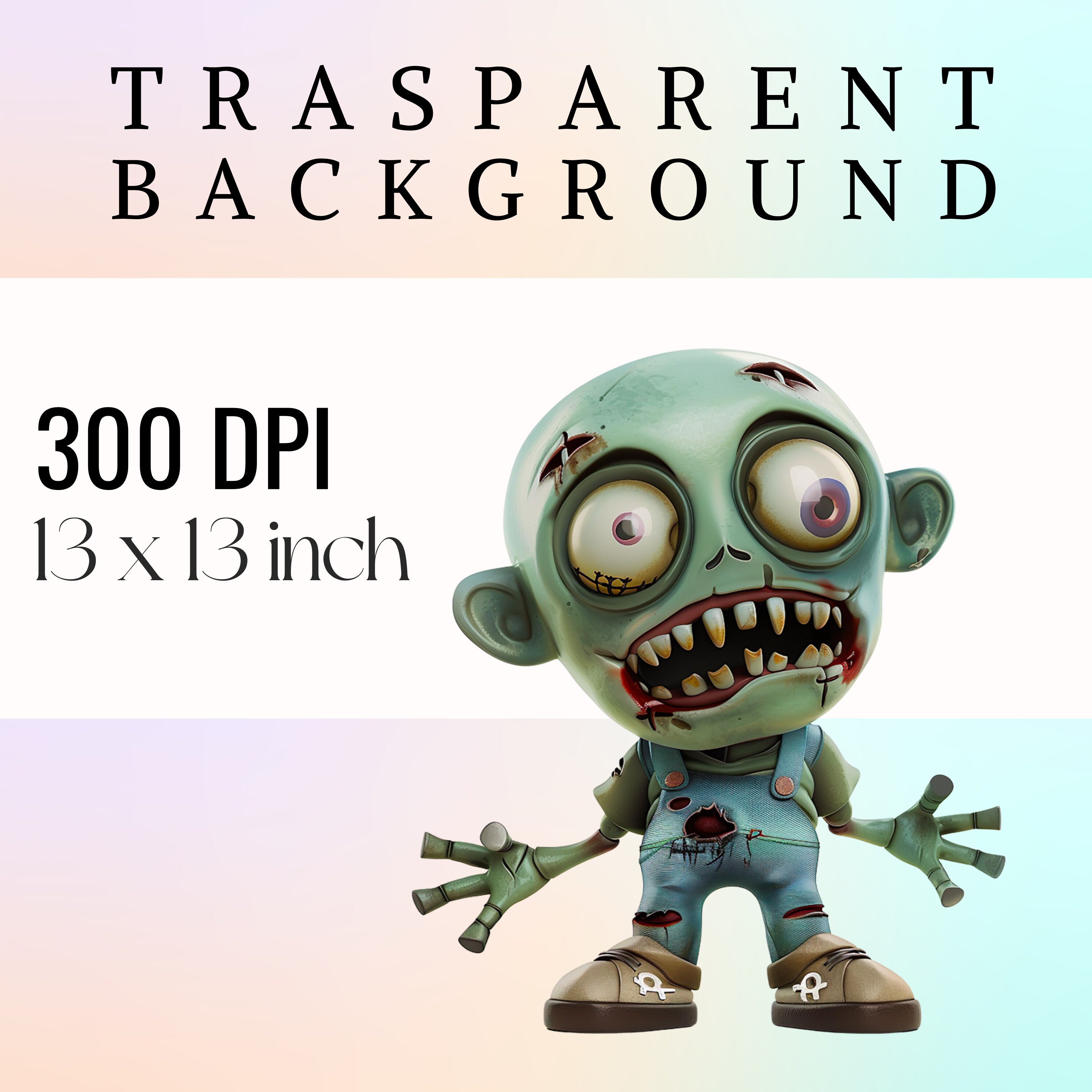 Funny Zombie Cartoon Clip Art, Watercolor Quirky Zombie Laughs ...