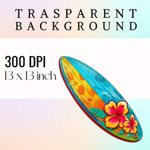 Cute Hawaiian Surfboards Clip Art, Watercolor Colorful Surf Vibes ...
