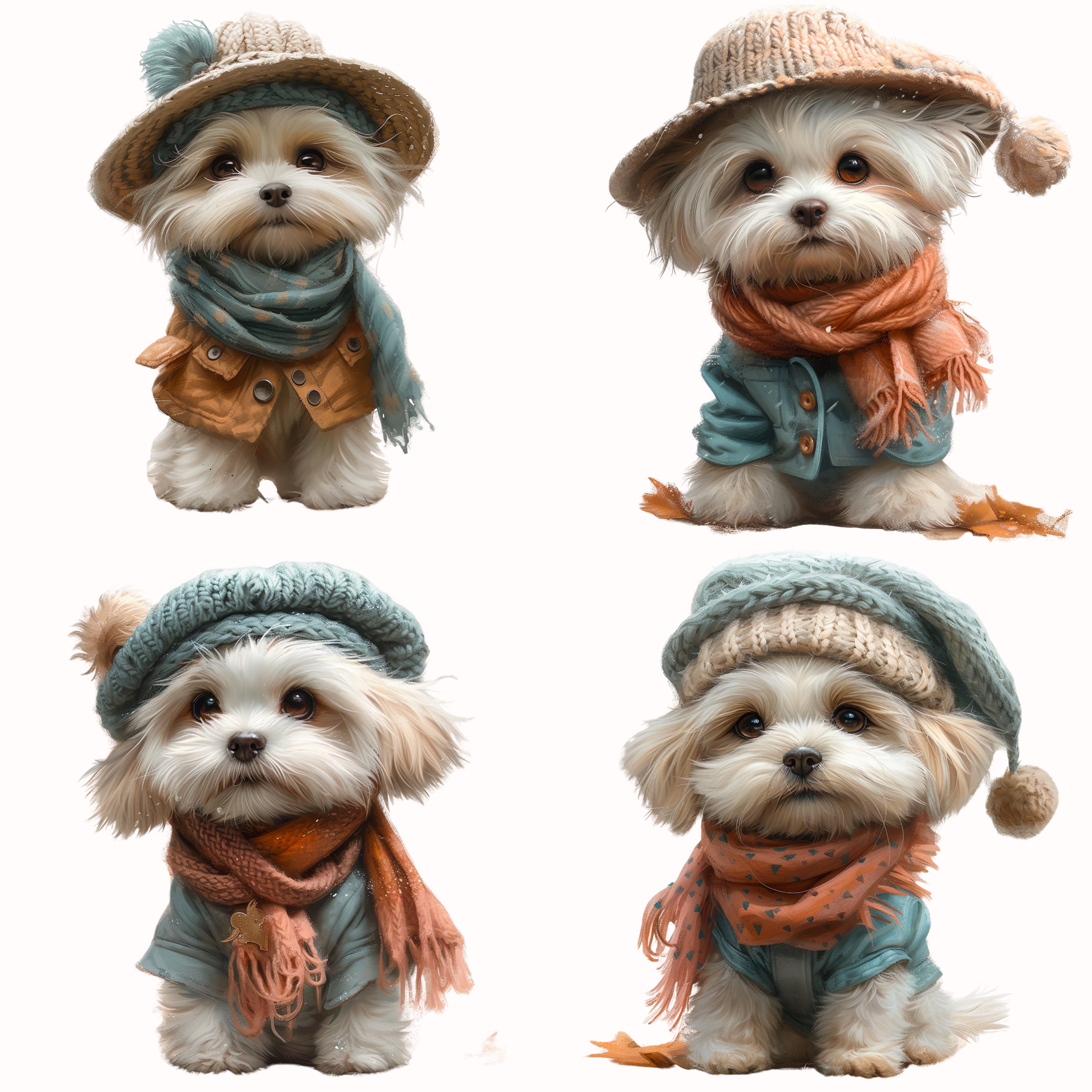 Woolly Maltese Clip Art: Puppy PNG Graphics (digital Download) - Etsy