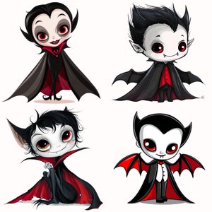 Whimsical Vampire Clip Art: Watercolor Dracula PNG (digital Download ...