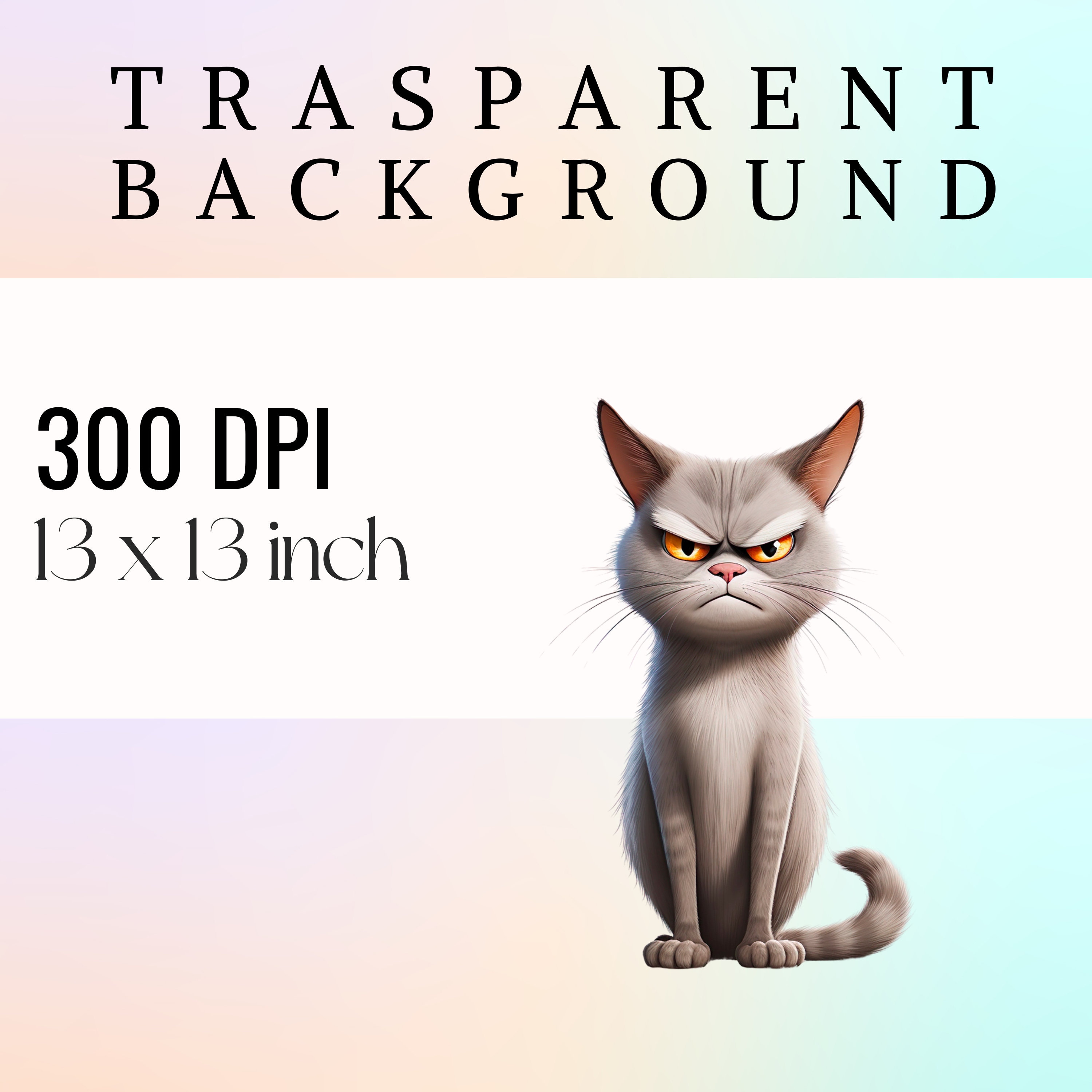 Cute Angry Cats Clip Art, Hilarious Crabby Cat Illustration PNG, Funny ...