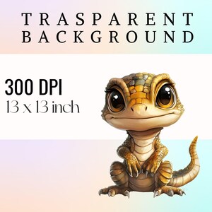 Cute Baby Dragon Clip Art, Adorable Fantasy Wyrm Illustration ...