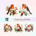 Watercolor Christmas Robin Clip Art: Mistletoe PNG (digital Download ...