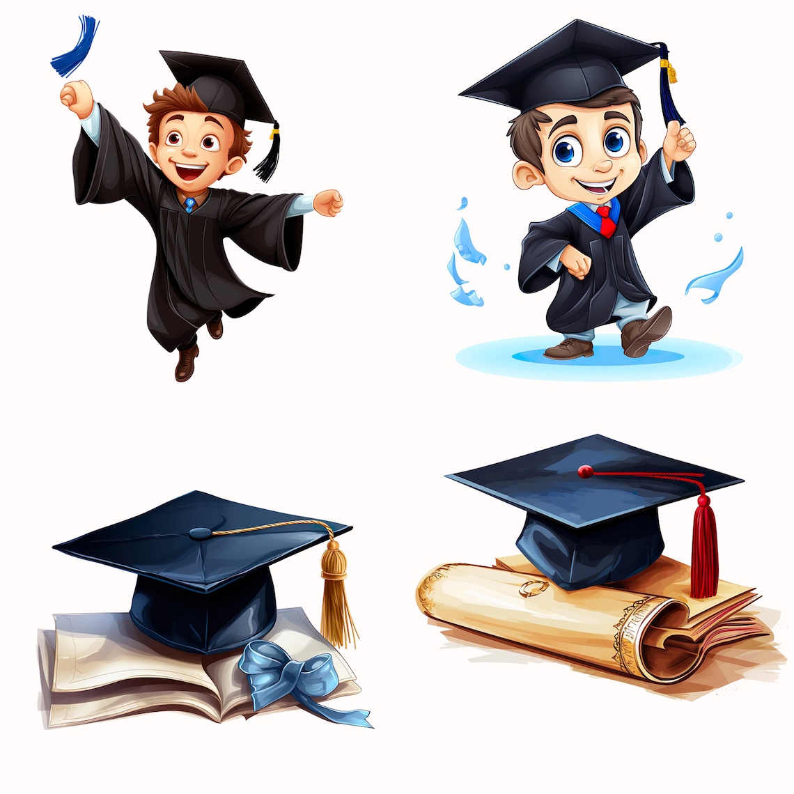 University Degree Clip Art , Watercolor Educational Milestone ...