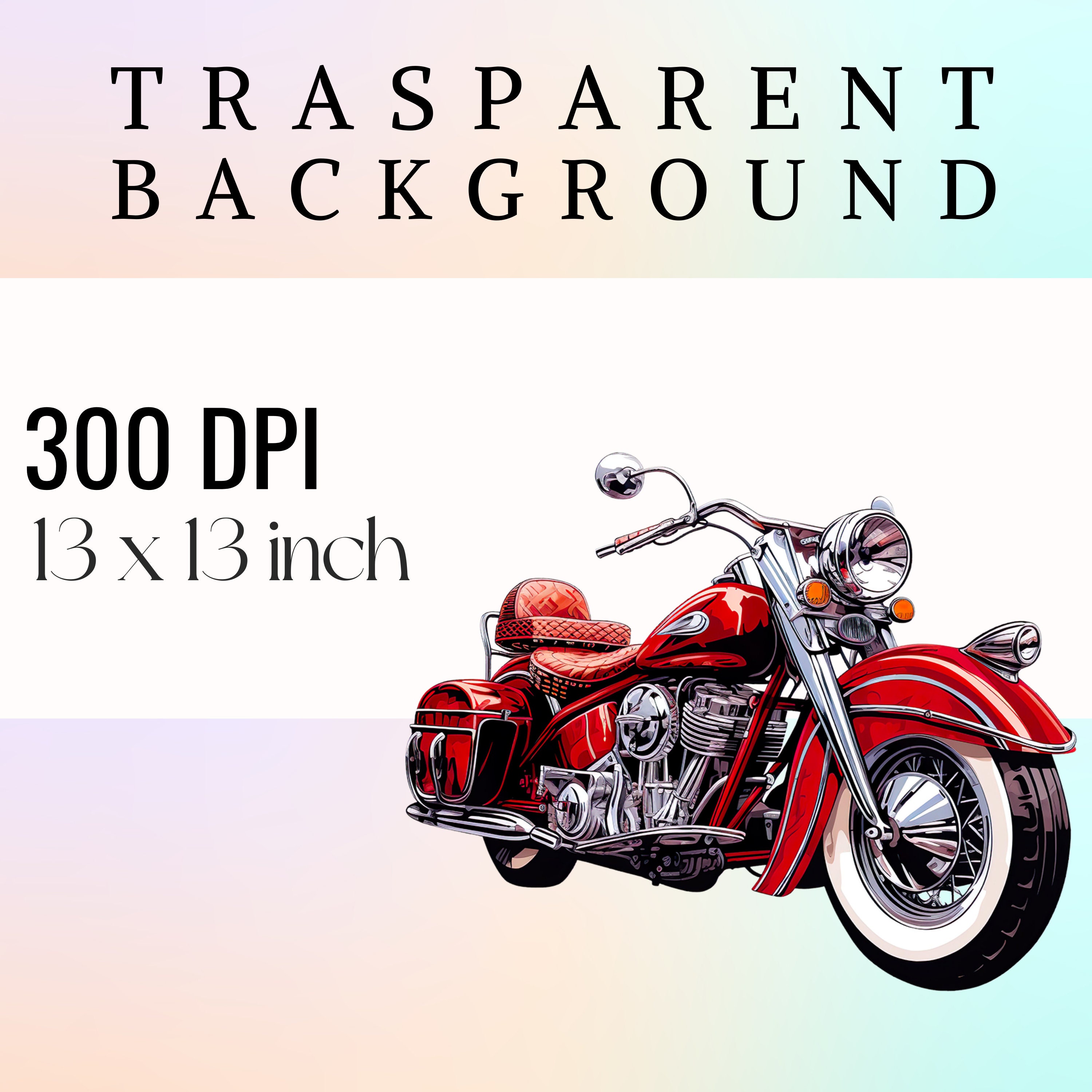 Vintage Motorcycle Clip Art, Watercolor Motorbike Illustration PNG ...