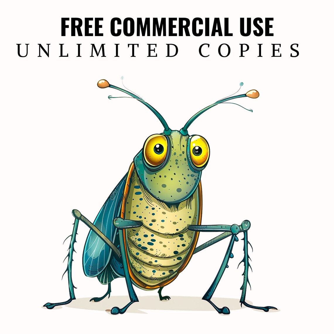 Funny Insect Clip Art, Watercolor Whimsical Bugs Illustration PNG ...