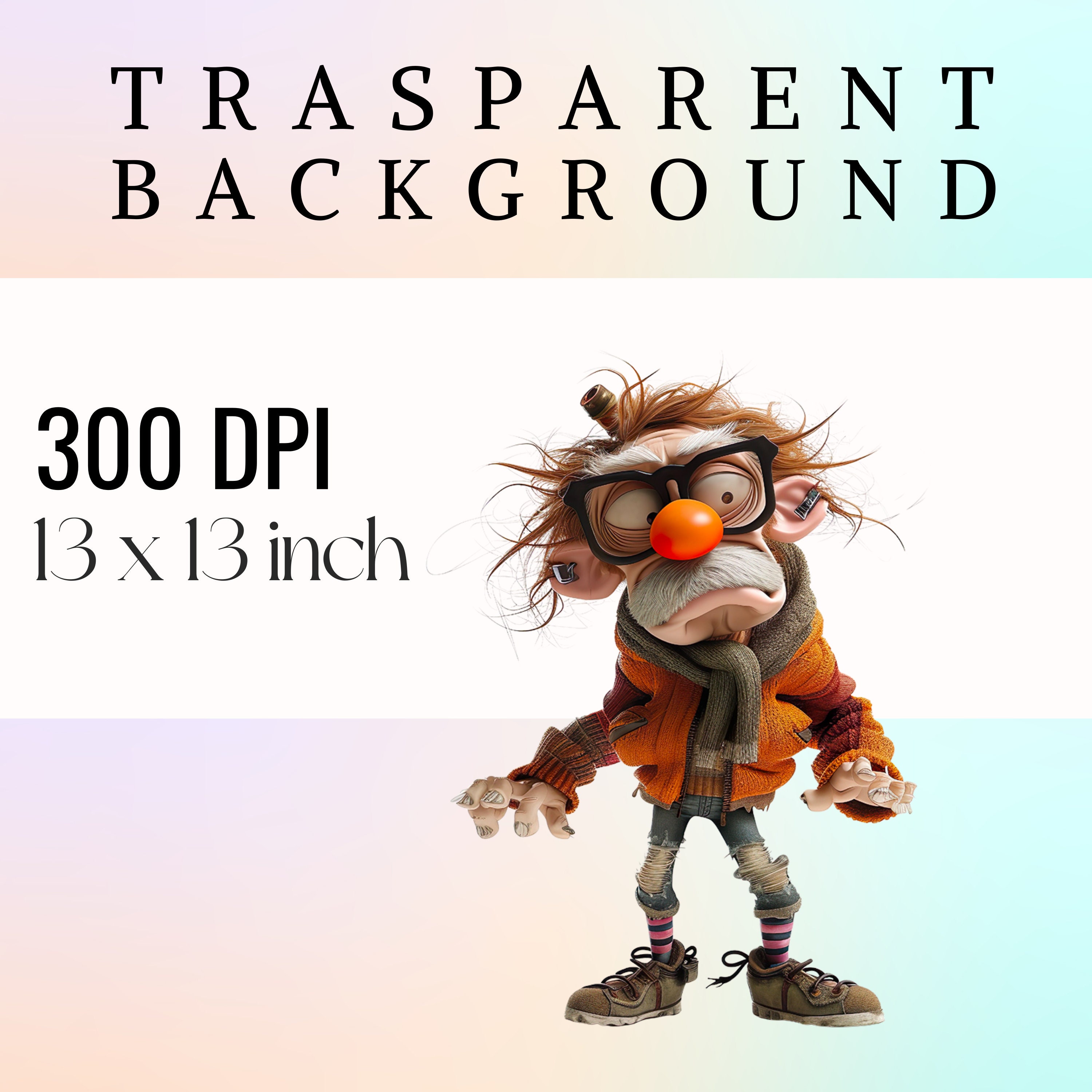 Crazy Characters Clip Art, Watercolor Eccentric Figures Illustration ...