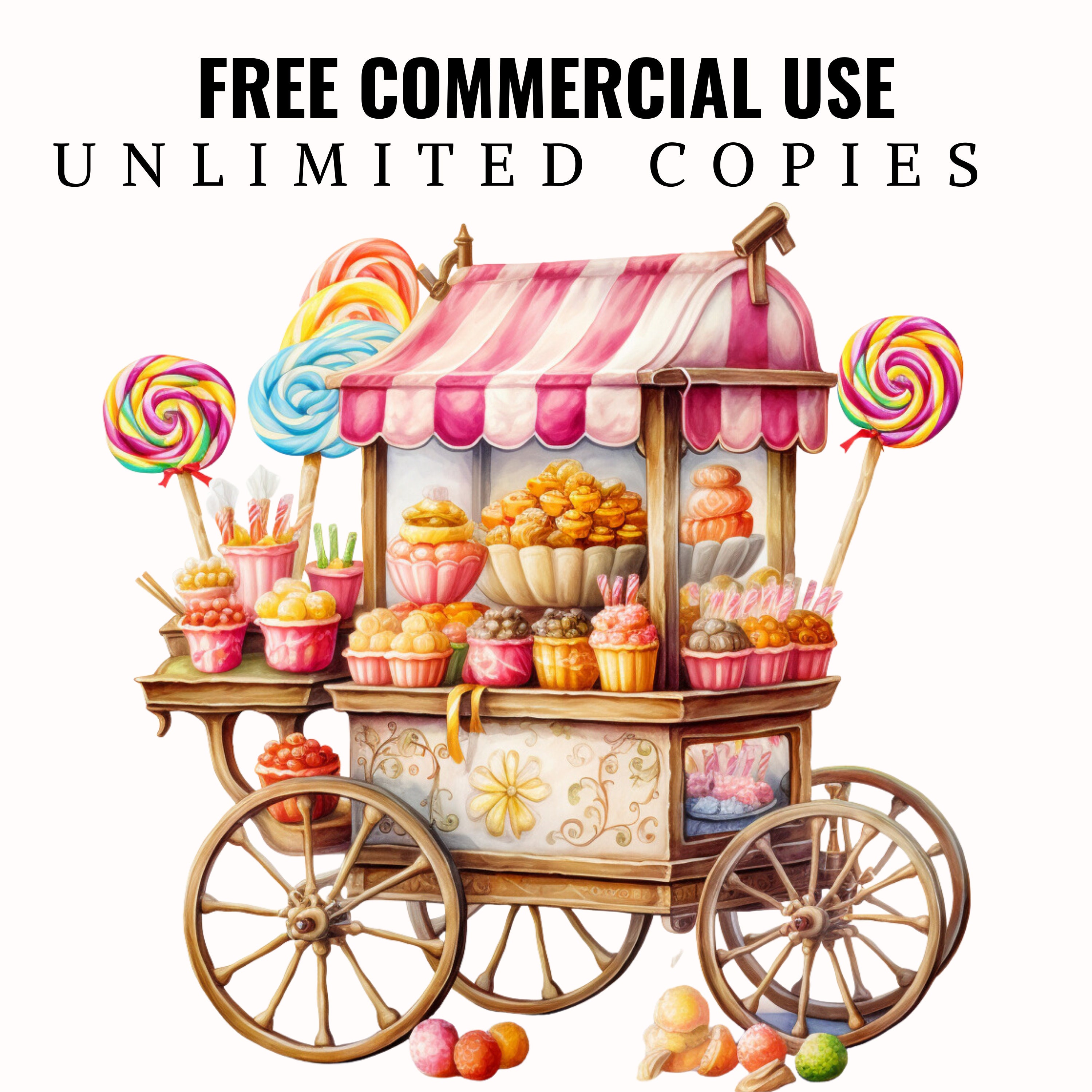 Pink Candy Shop PNG, Watercolor Adorable Candy Shop Storefront ...