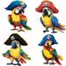 Watercolor Pirate Parrot Clip Art: Colorful Corsair Macaw (PNG Digital ...