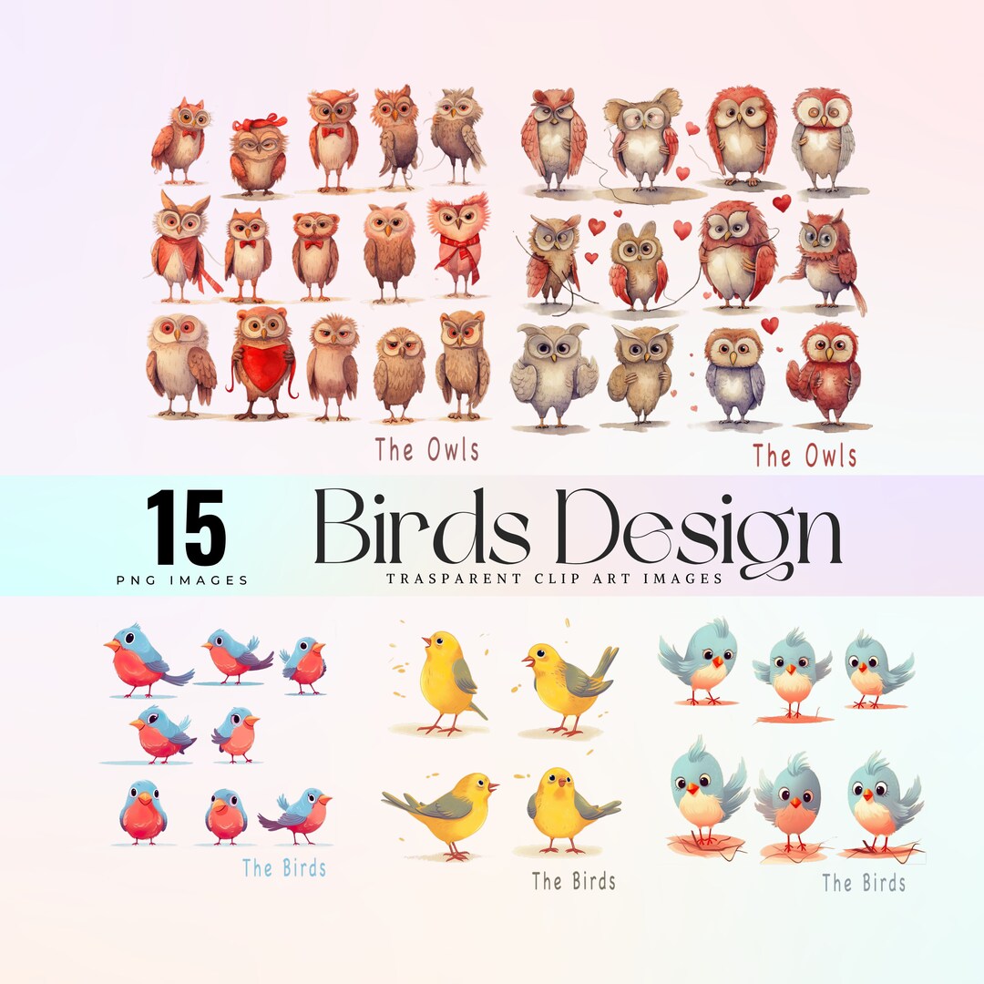 Cute Birds T-shirt Clip Art, Watercolor Lovely Tweet Tee Illustration ...