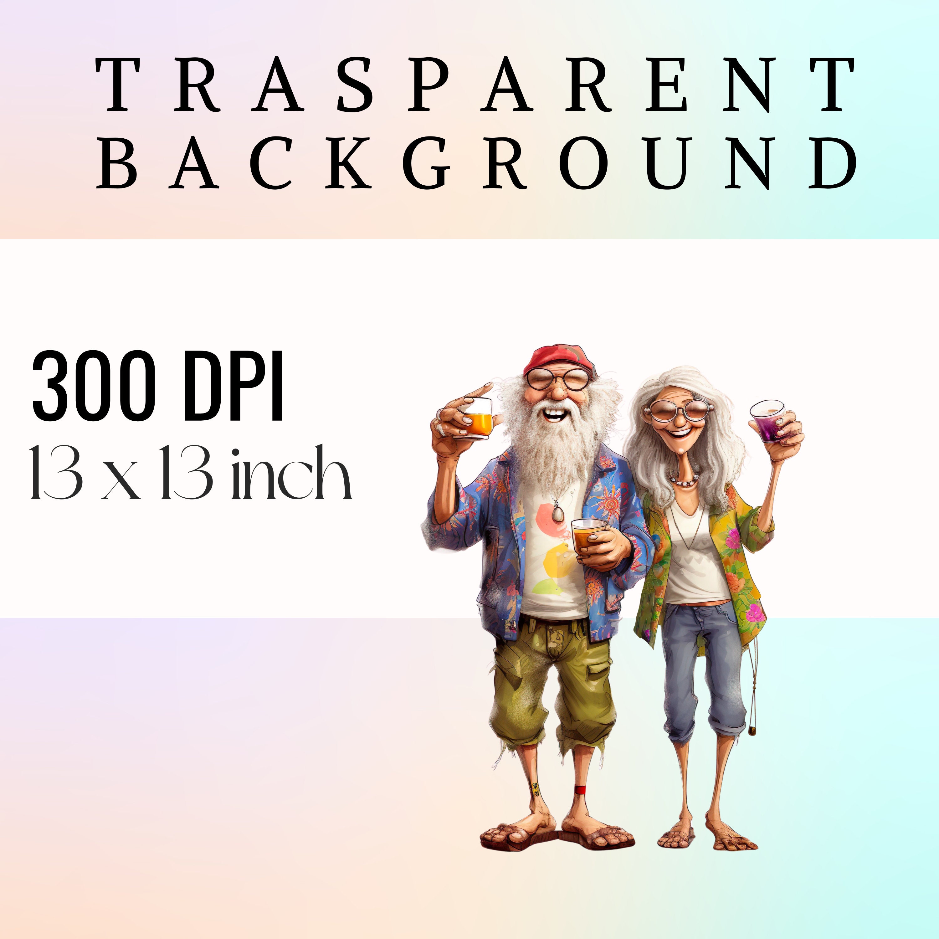 Funny Old Hippie Man Clip Art: Cartoon PNG (300 Dpi) - Etsy