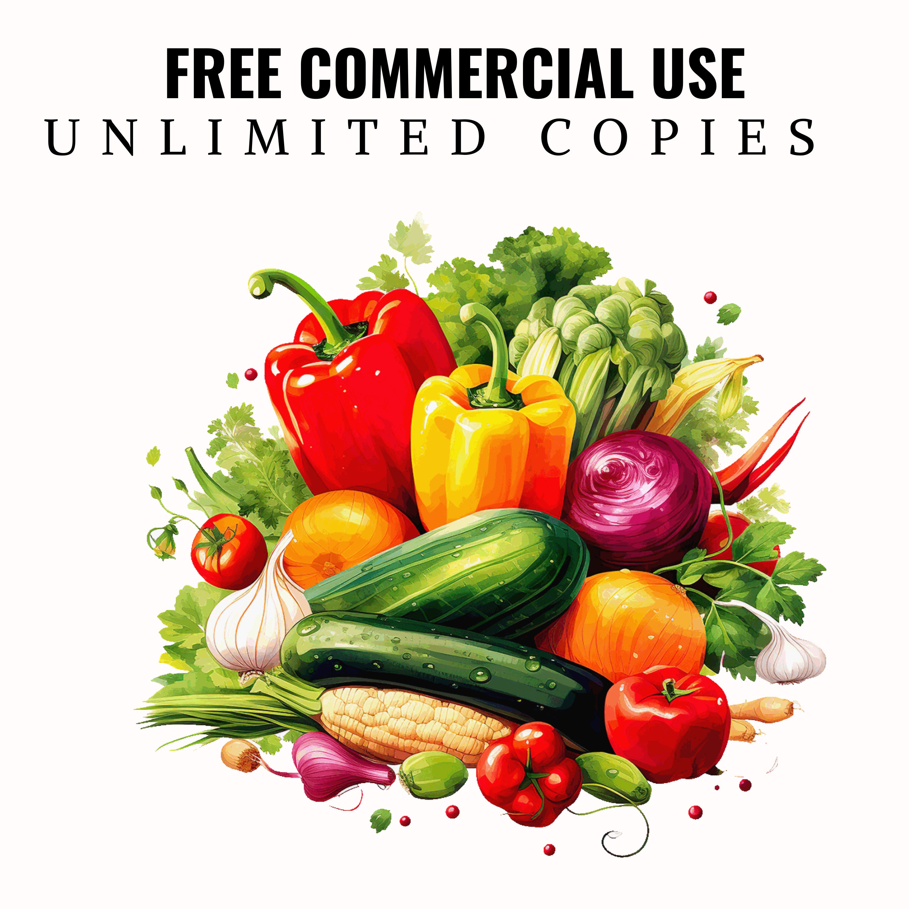 Vegetarian Party Clip Art, Watercolor Veggie Delights Illustration PNG ...