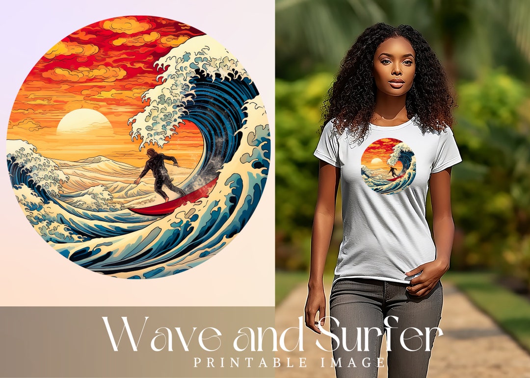 Wave and Surfer Clipart Surfer Clip Art Wave and Surfer - Etsy