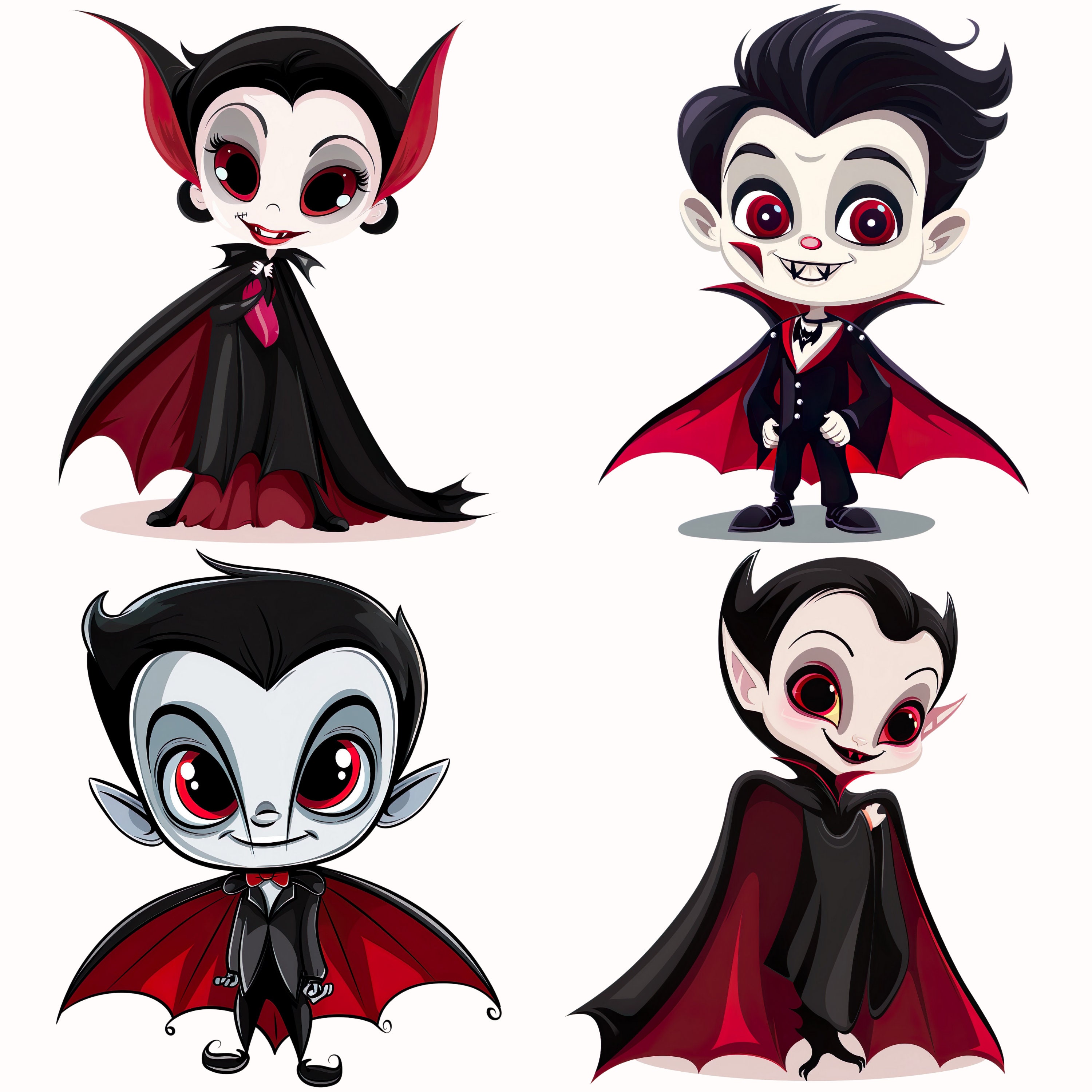 Whimsical Vampire Clip Art: Watercolor Dracula PNG (digital Download ...