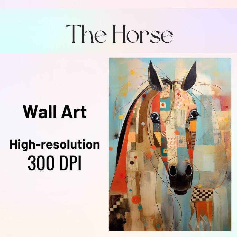 Elegant Horse Wall Art, Stylish Horse Drawing Art, Refined Equine ...