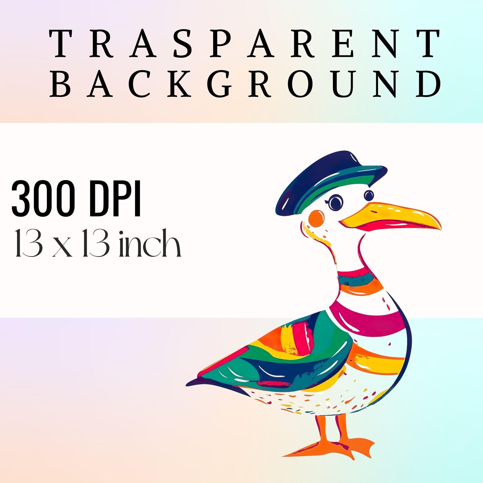 Colorful Seagull Clip Art: Whimsical Sea Birds PNG (digital Download ...