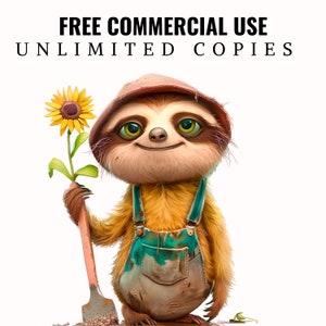 Funny Whimsical Sloth Clip Art, Watercolor Adorable Silly Animals ...