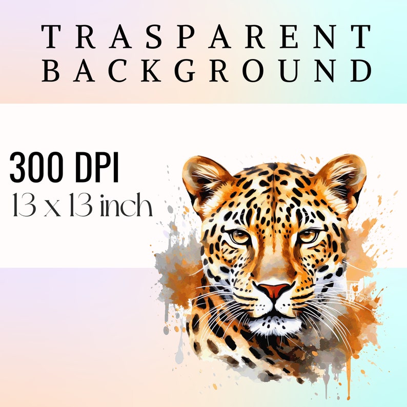 Cute Leopard Clip Art, Watercolor Feline Illustration PNG, Jungle Theme ...