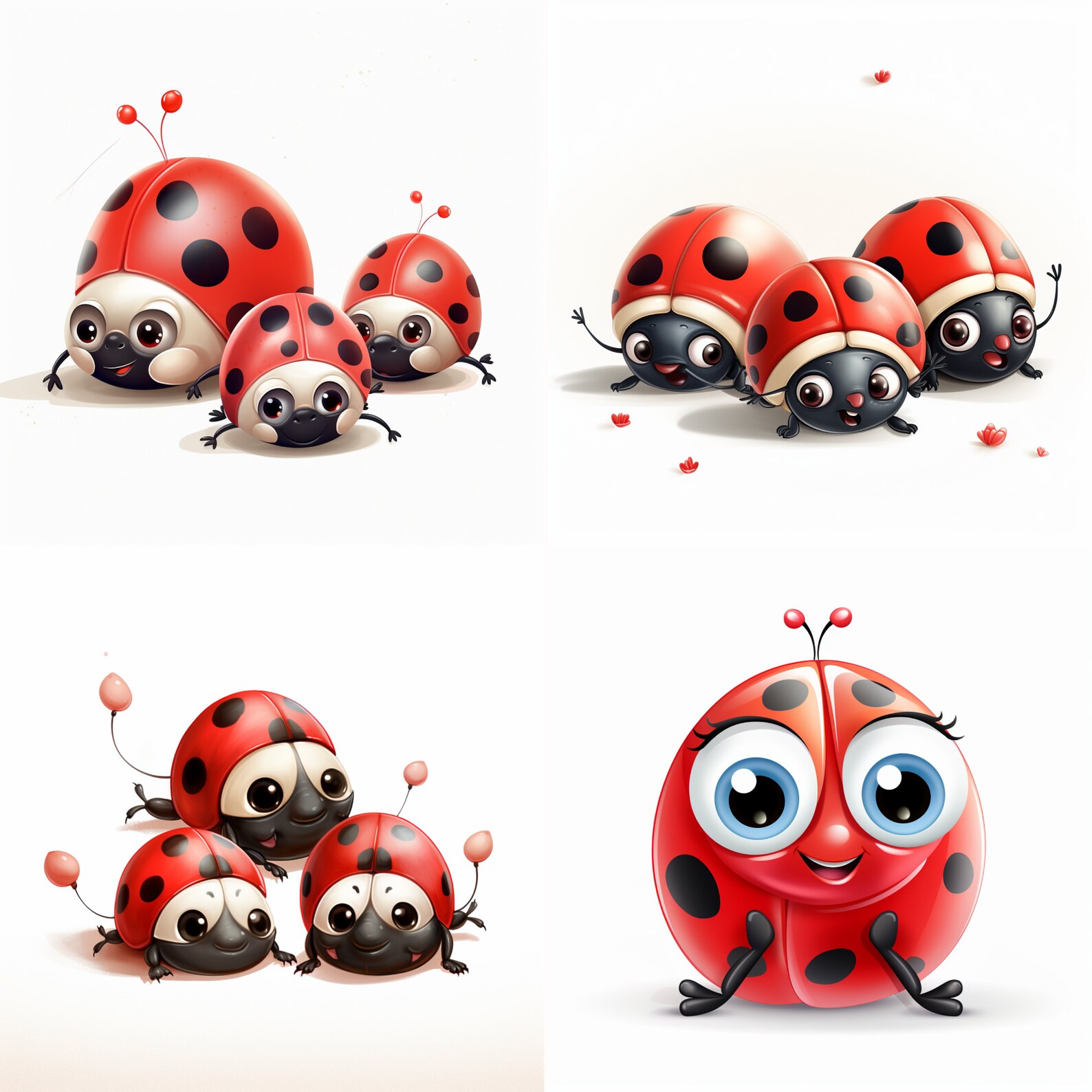 Cute Lucky Ladybug Clip Art, Watercolor Red Bug Illustration PNG, Funny ...