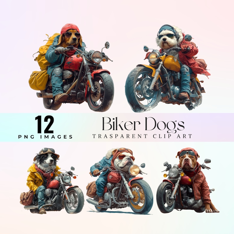 Funny Biker Dog Clip Art: Comic Motorcycle PNG (digital Download) - Etsy