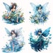 Cute Sea Fairies Clip Art Watercolor Designs Sea Fairies - Etsy