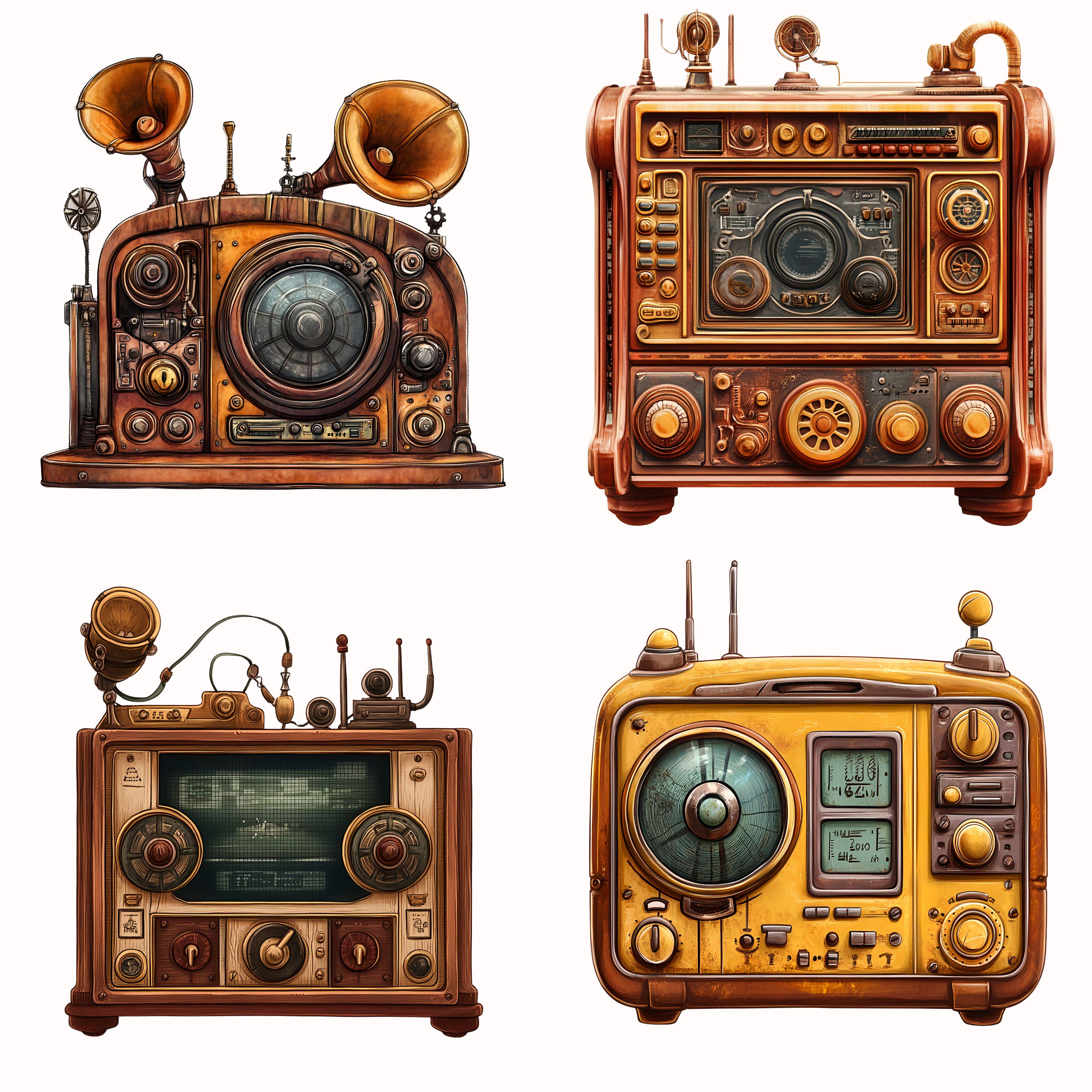 Steampunk Radio Clip Art: Retro Sound Machine PNG (digital Download) - Etsy