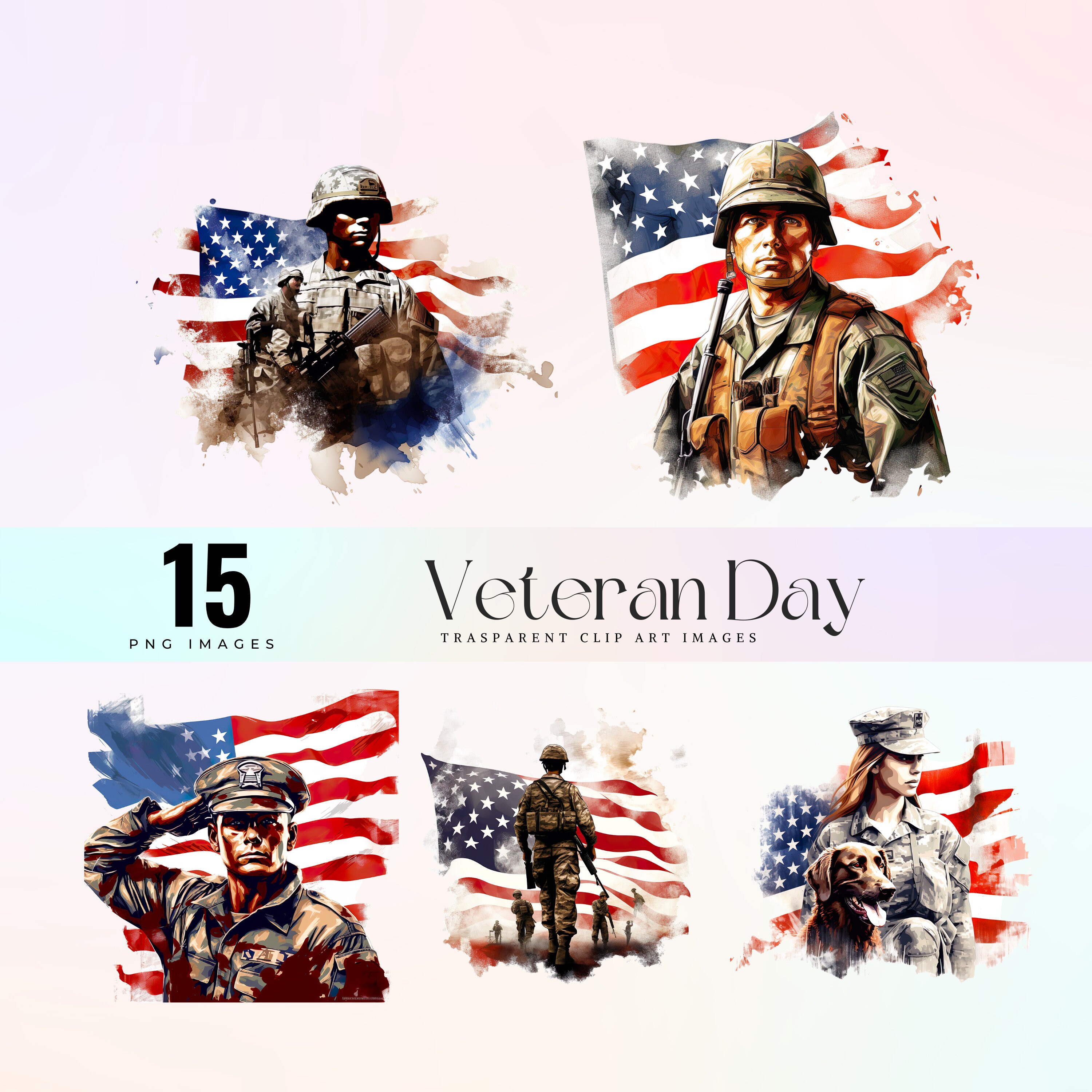 Scrapbookingveteran Day Clip Art, Full Color Patriotic Illustration PNG ...