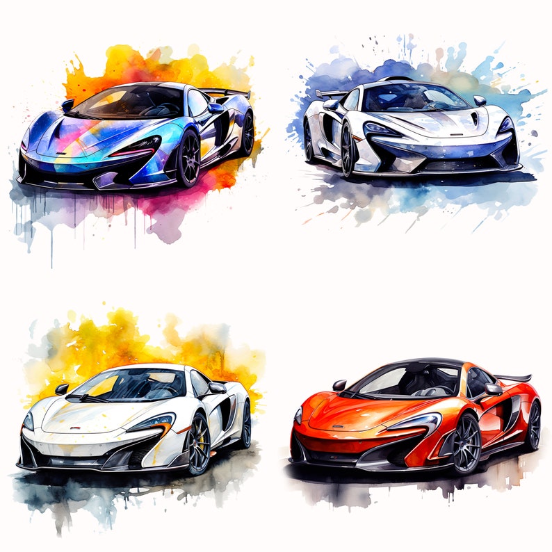 Ultra Fast Supercars Clip Art, Hyper Speed Vehicles Illustration PNG ...