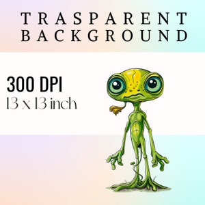 Funny Aliens Clip Art, Watercolor Comical Extraterrestrials ...
