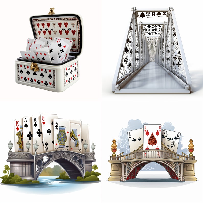 Witty Bridge Card Game Clip Art, Watercolor Funny Bridge Cards Game ...