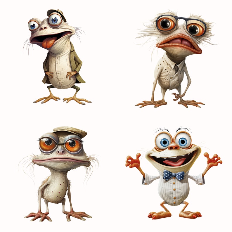 Funny Frogs Clip Art, Watercolor Crazy Frog Cartoon Image PNG, Comic ...