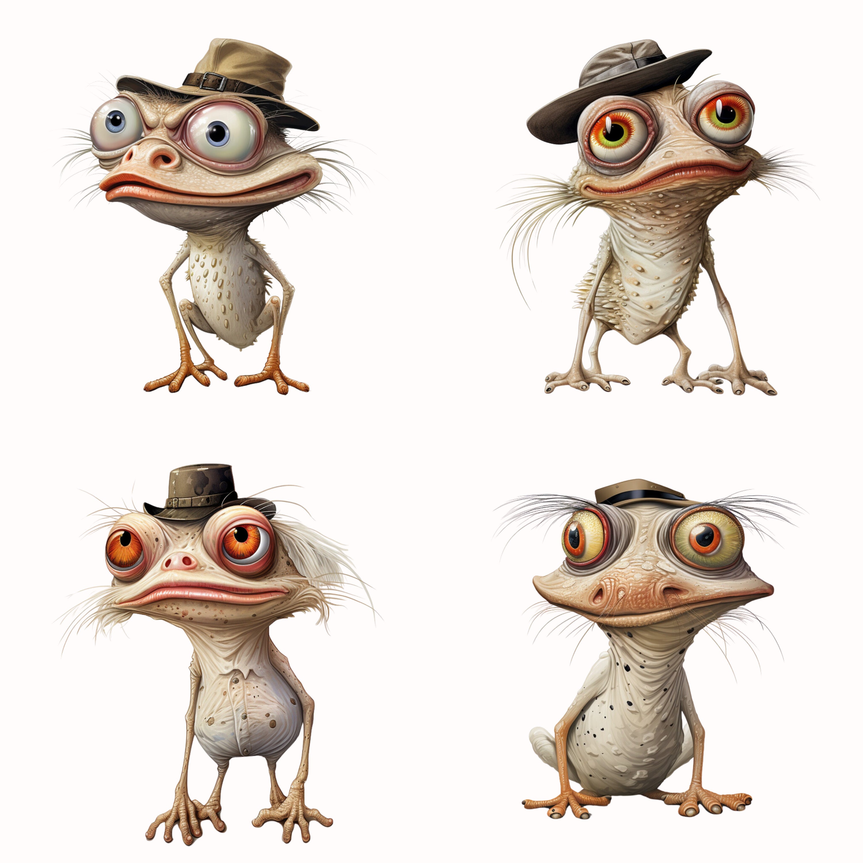 Funny Frogs Clip Art, Watercolor Crazy Frog Cartoon Image PNG, Comic ...