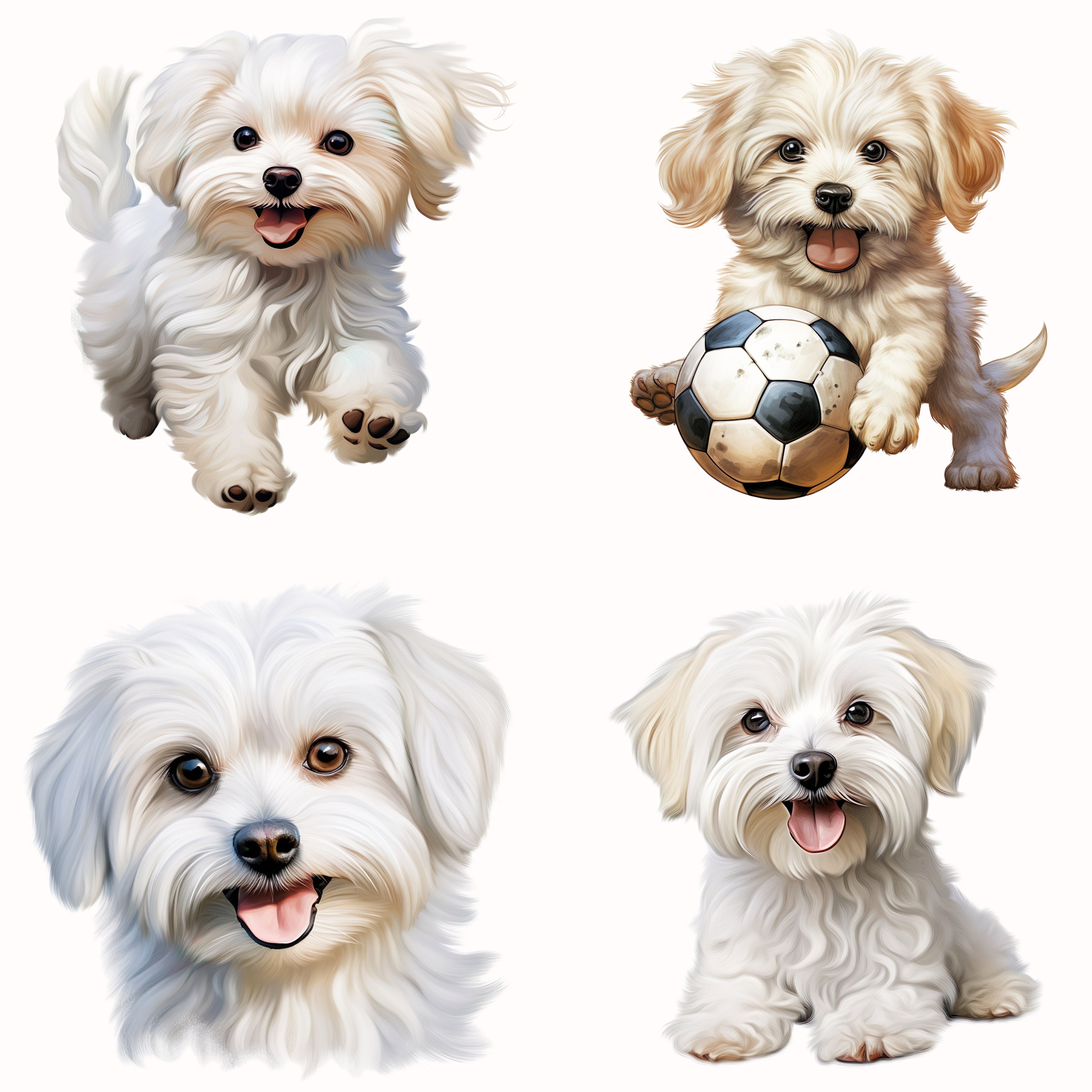 Fluffy Maltese Dog Clip Art, Cute Maltese Dog Illustration PNG, Tiny ...