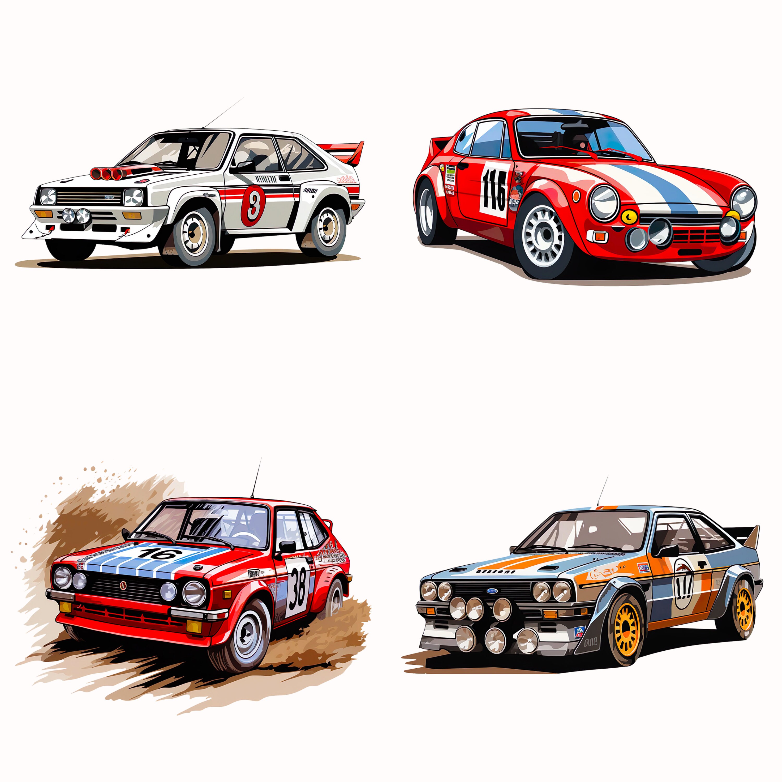 Auto Da Rally Clip Art, Funny Race Vehicle Illustrazione a Colori PNG ...