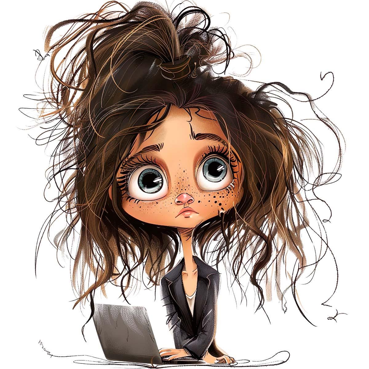 Frazzled Girl Watercolor Clipart: Weary Woman PNG (digital Download) - Etsy