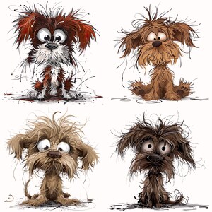 Cute Bewildered Dog Clip Art, Watercolor Funny Puzzled Pup Illustration ...